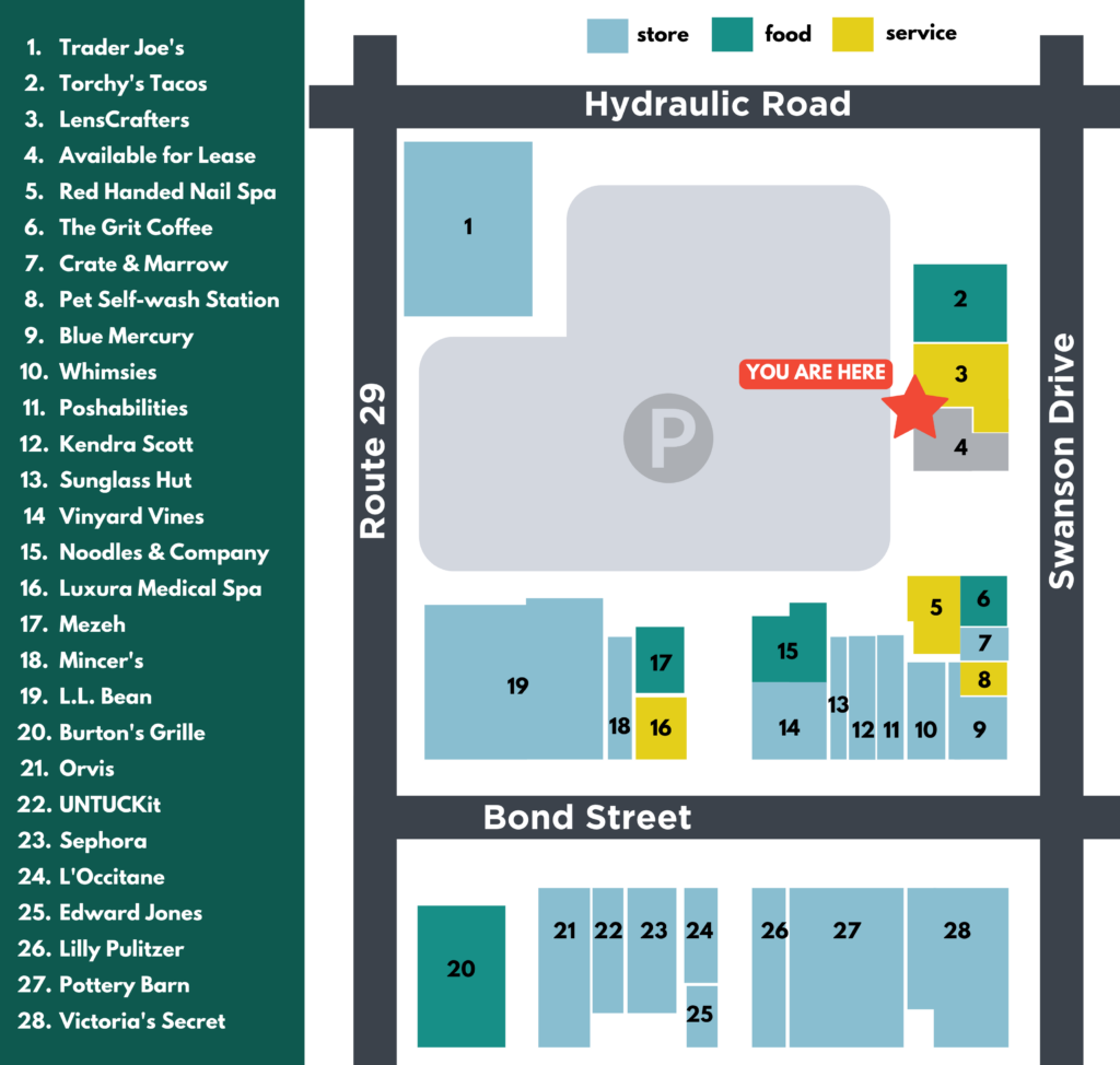 Stonefield Directory 1 | The Shops at Stonefield in Charlottesville, VA